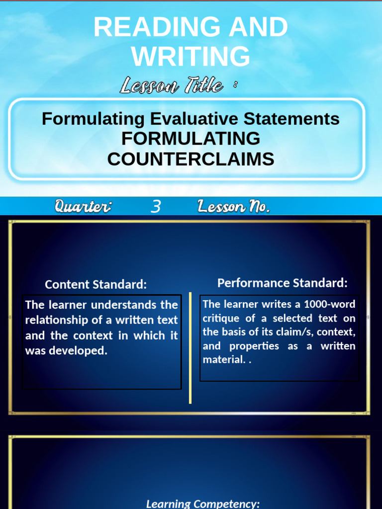 4 4-Counterclaims | PDF | Learning | Cognition