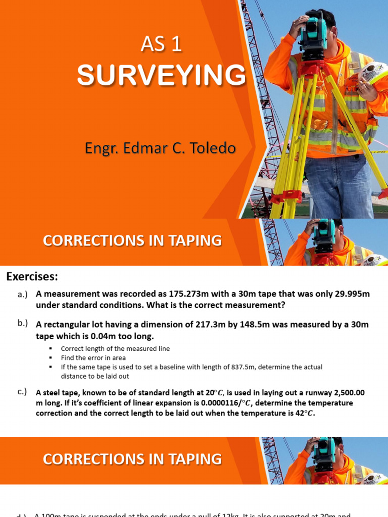 Practice Problems - Tape Corrections | PDF