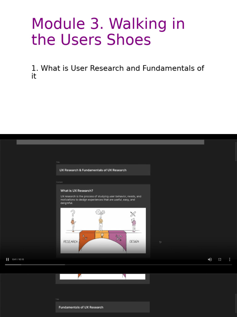Module 3 - Walking in The Users Shoes | PDF