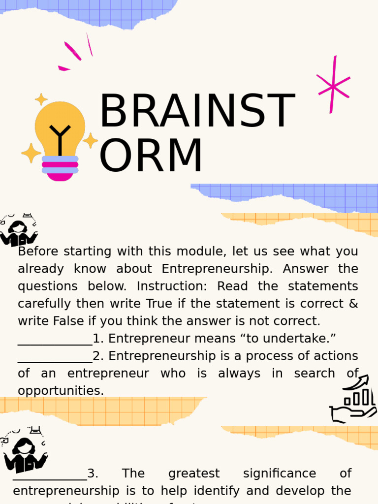 0module I - Brainstorming | PDF | Entrepreneurship | Business