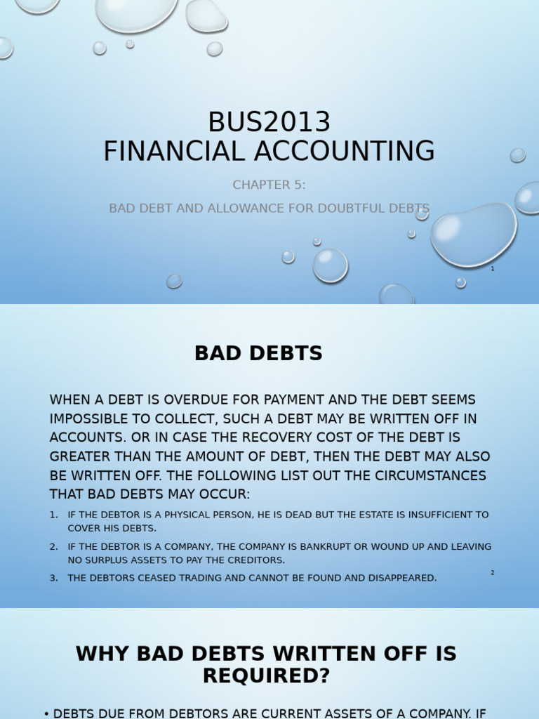 Bad Debt Accounting and Allowances Guide | PDF | Debt | Bad Debt