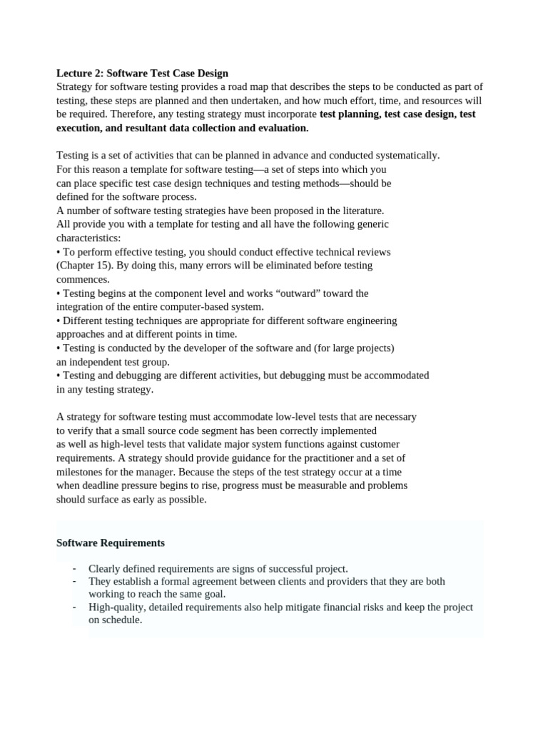 Lecture 2 Software Testing Strategies | PDF | Software Testing | Software