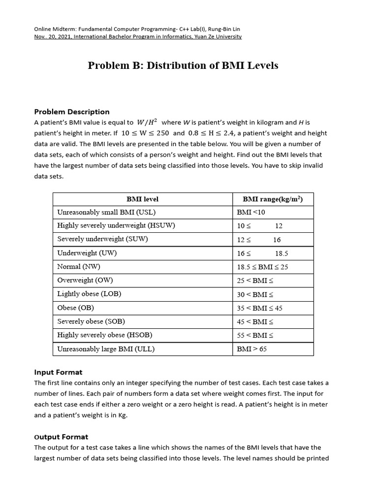 BMI Level Classification Analysis | PDF | Body Mass Index | Computer ...