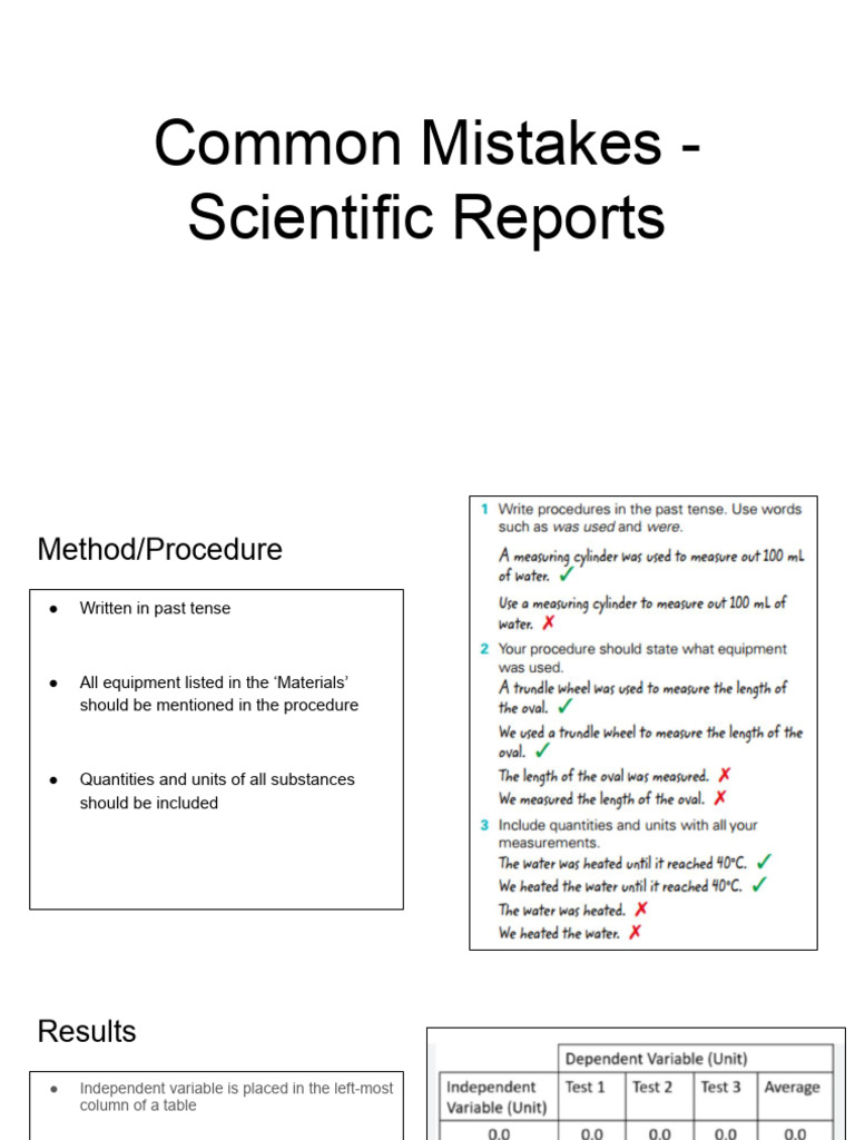 Common Mistakes - Scientific Reports | PDF
