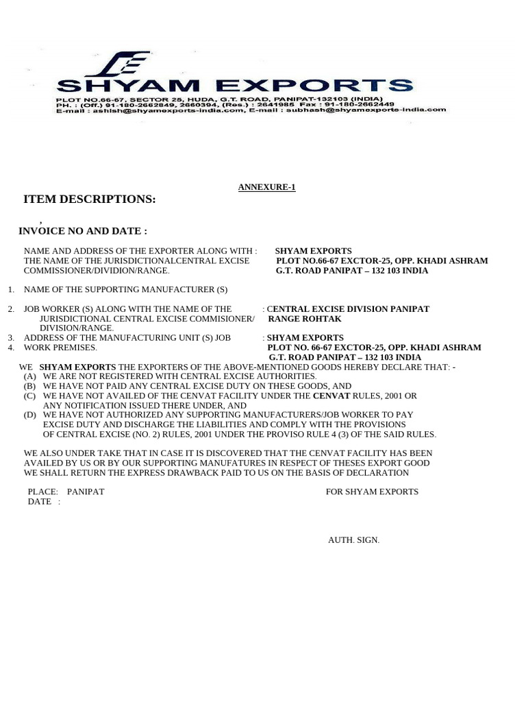 Annexure A (RULE 7) | PDF