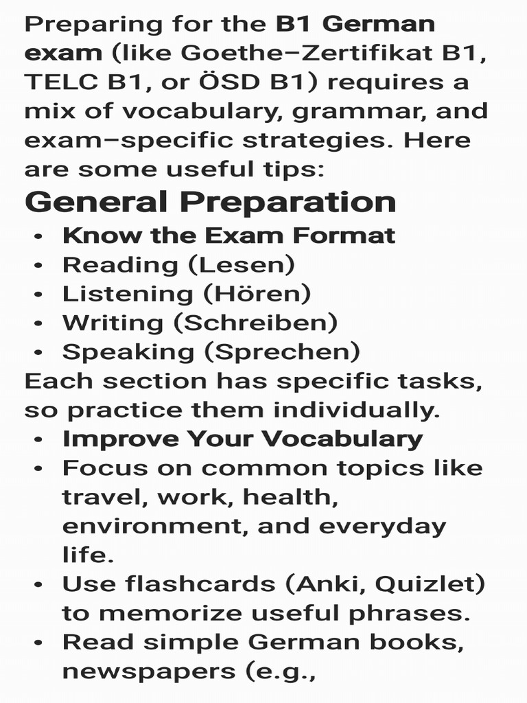 B1 Exams Tipps | PDF