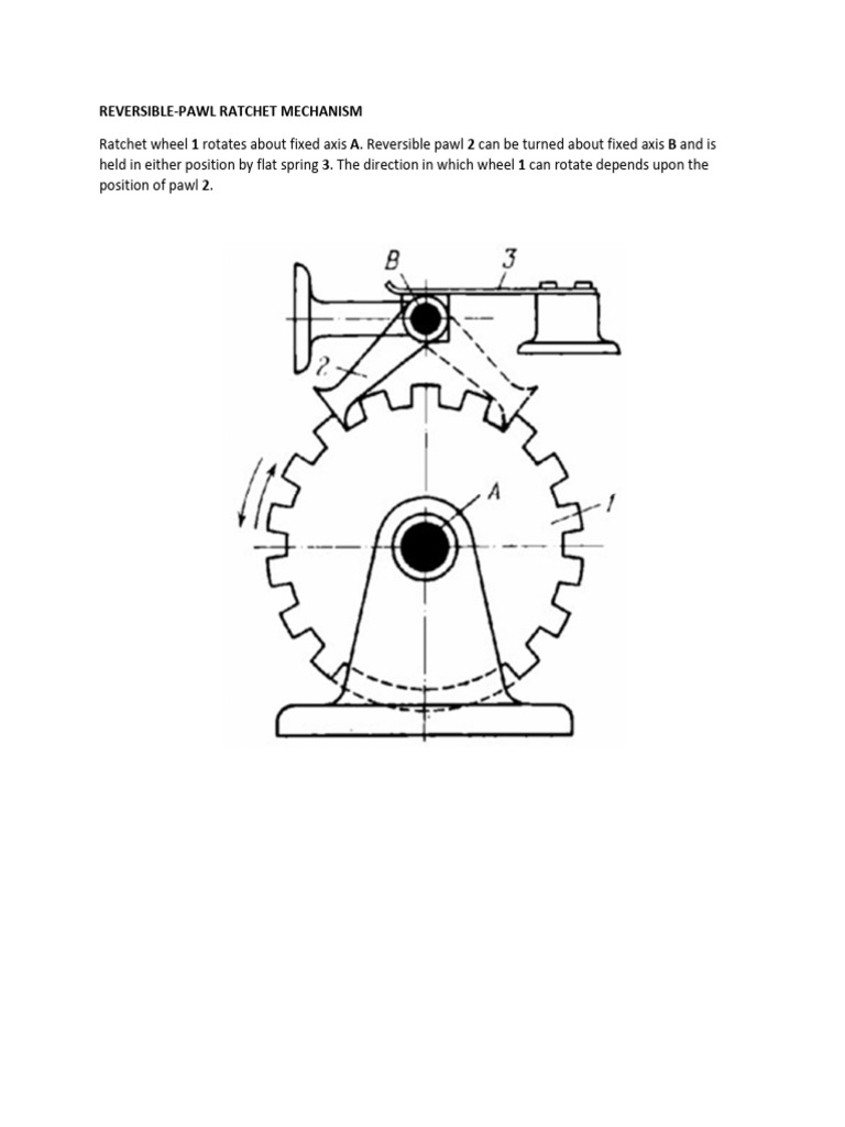 Reversible Pawl Ratchet Mechanism | PDF
