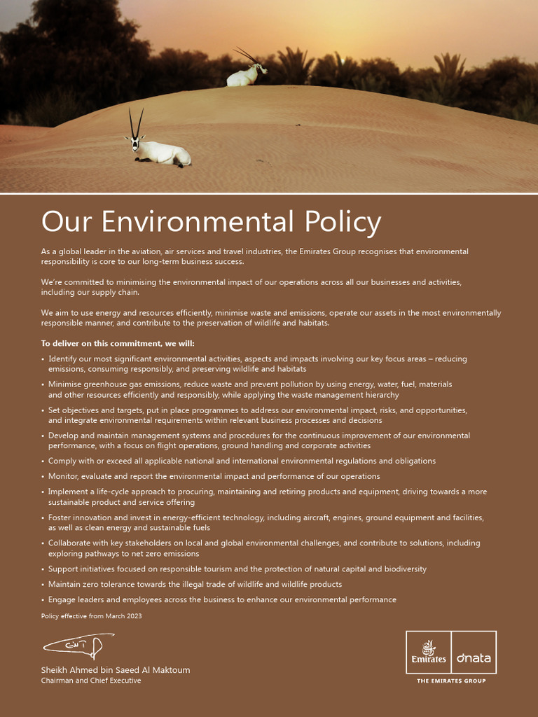 Emirates Environment Policy | PDF