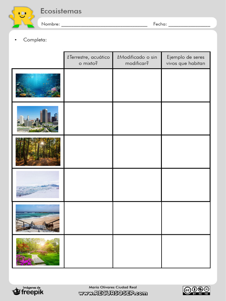 Ficha Ecosistemas | PDF