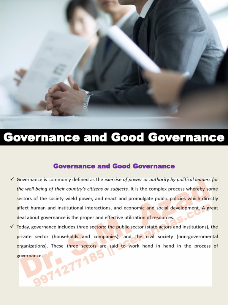 Understanding Governance and Good Governance | PDF | Governance | Good ...