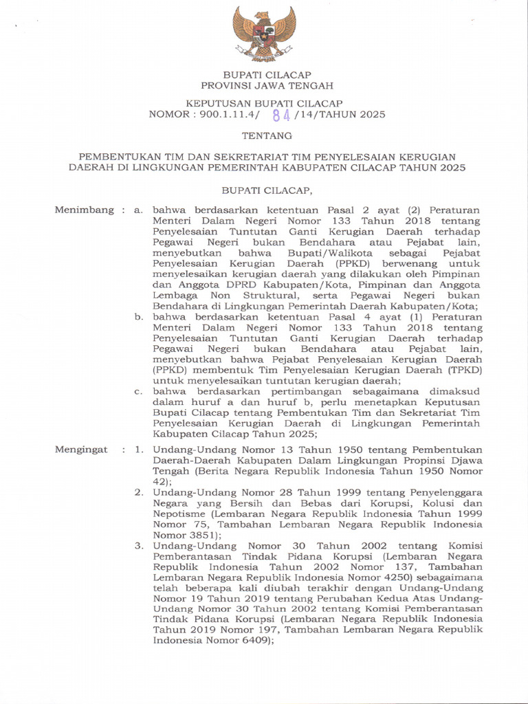 SK TPKD Tahun 2025 | PDF