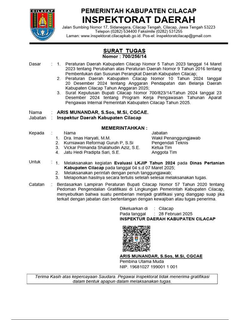 Evaluasi LKJIP Dinas Pertanian Cilacap | PDF
