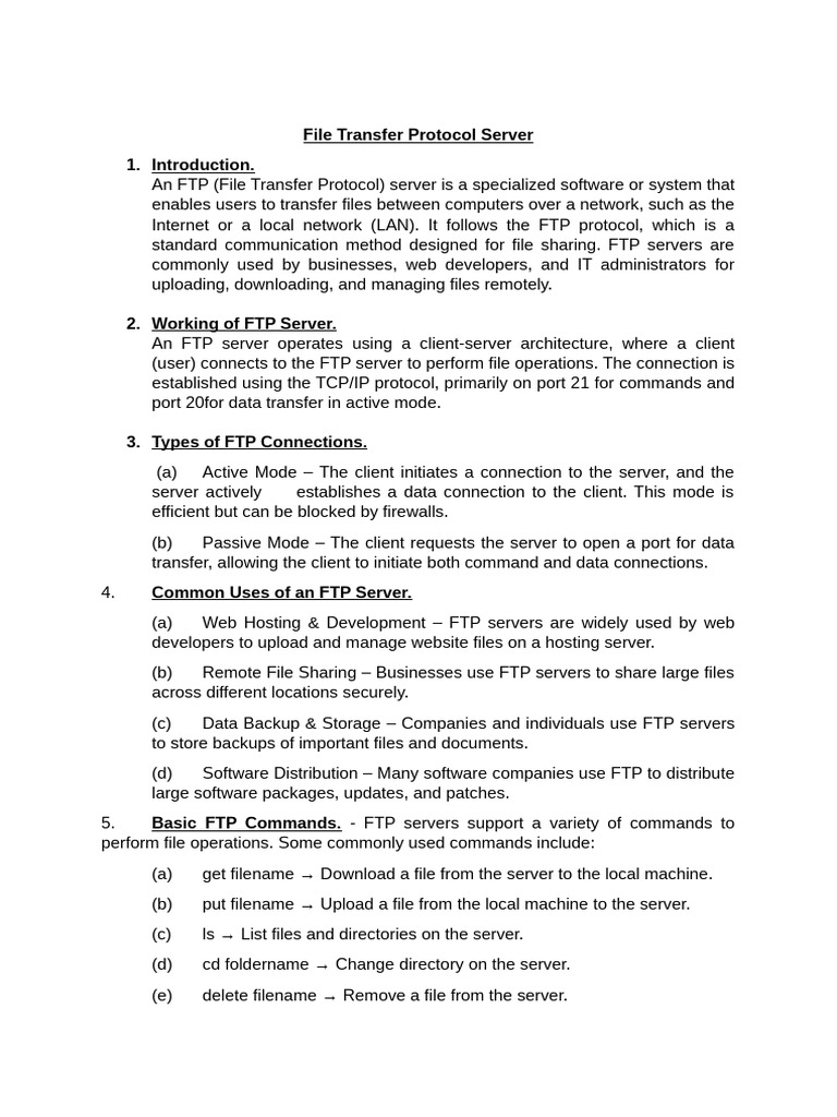 FTP Server | PDF