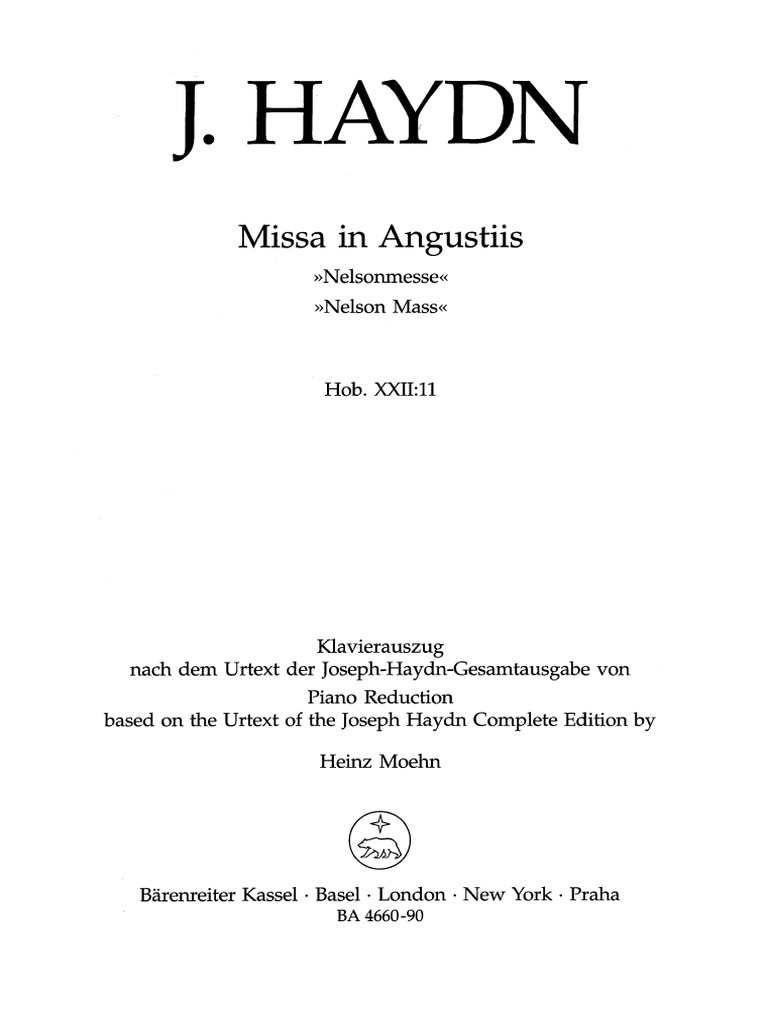 Haydn Hob 11 Nelson Mass Vocal Score - 250314 - 130255 - 010309 | PDF