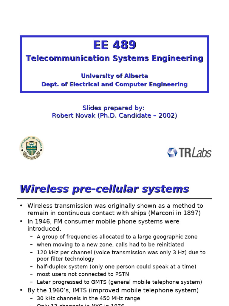 EE489 Cellular (Novak) | PDF | Cellular Network | Radio Technology