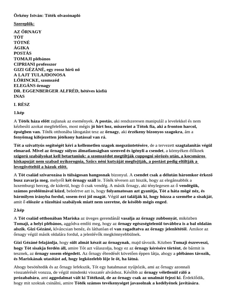 Örkény István Tóték | PDF
