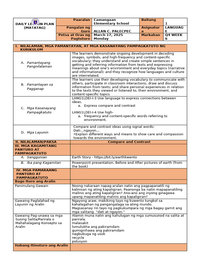 q4 Language Week 6 | PDF
