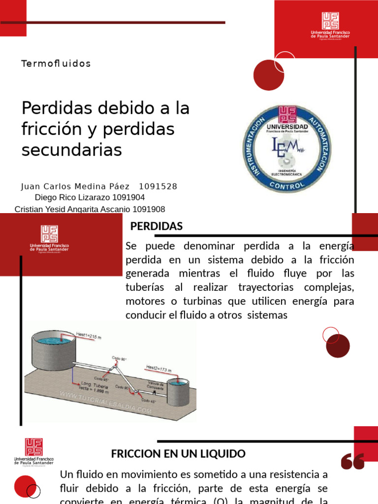 perdidas | PDF | Fricción | Arrastrar (Física)