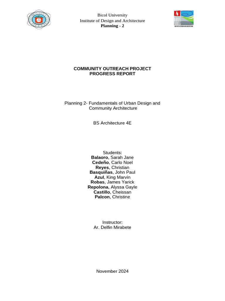 Community Outreach Project | PDF | Urban Design
