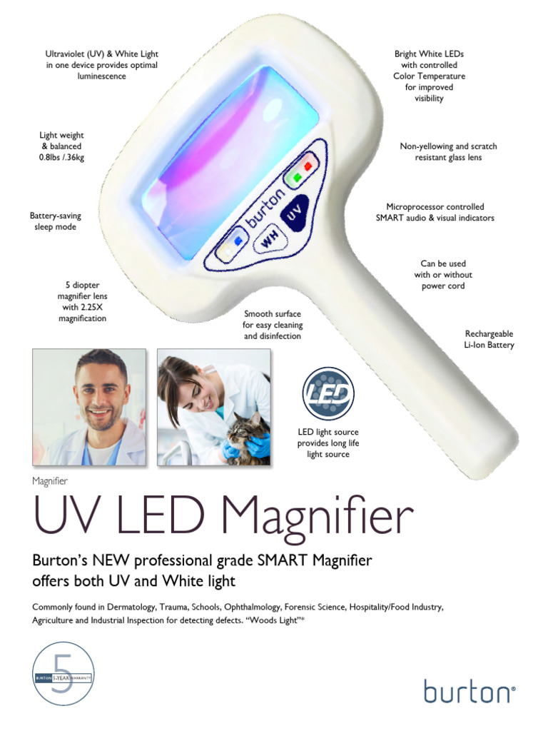 Burton UV LED Magnifier Brochure 1 | PDF | Ultraviolet | Light Emitting ...