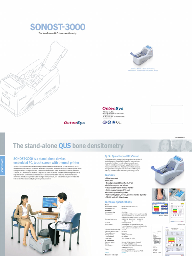 SONOST-3000 Bone Densitometer Catalog (1) | PDF