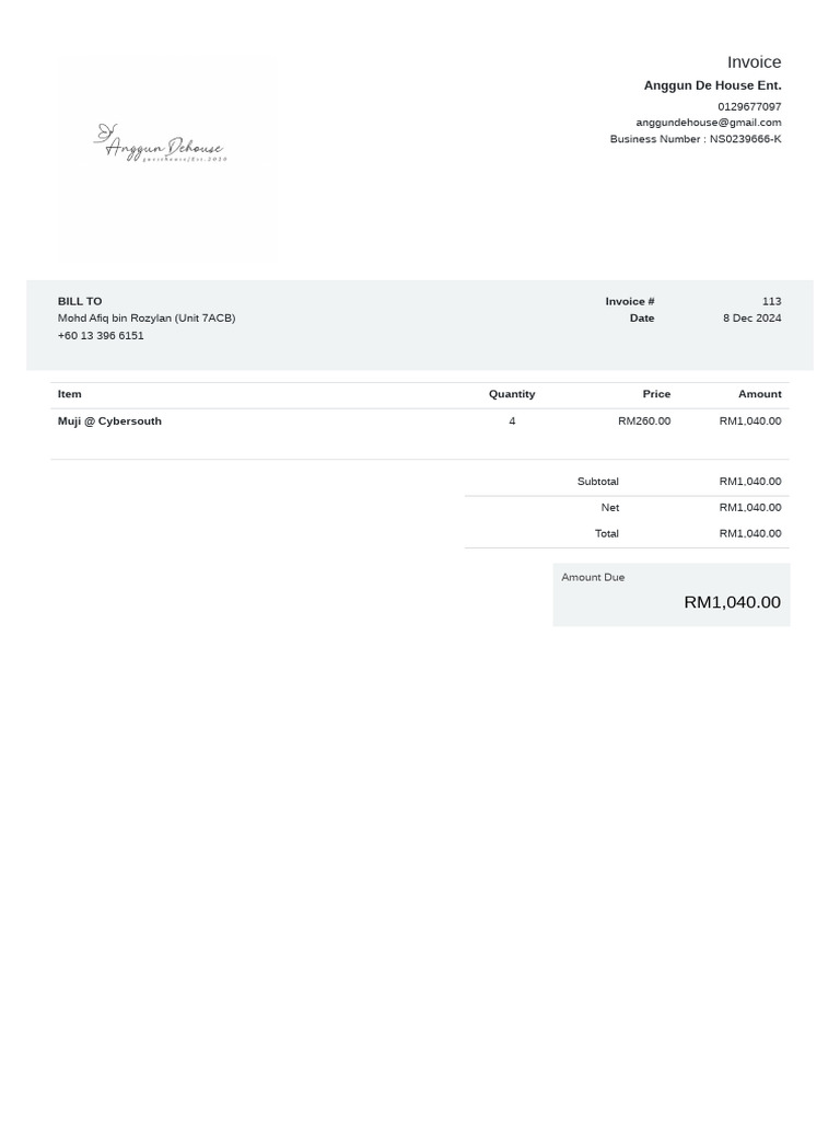 Receipt Temporary Accomodation | PDF