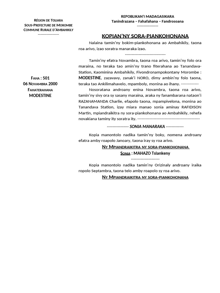 KOPIA MODESTINE | PDF