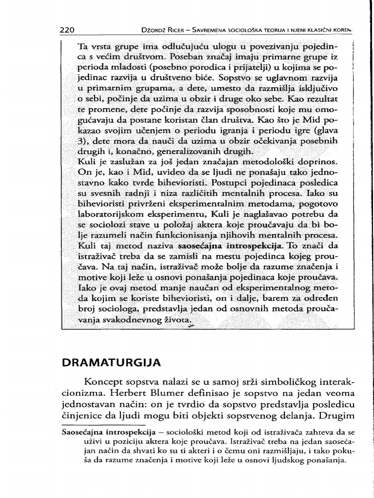 Dramaturgija - Ritzer | PDF