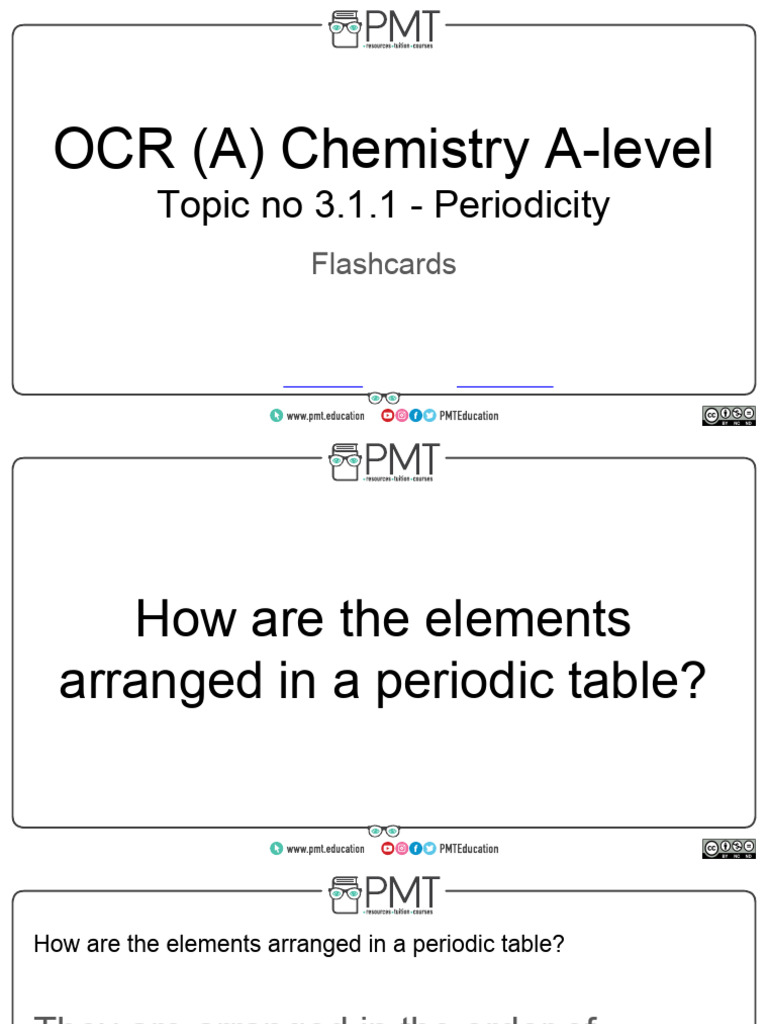 Flashcards - Topic 3.1.1 Periodicity - OCR (A) Chemistry A-Level | PDF ...