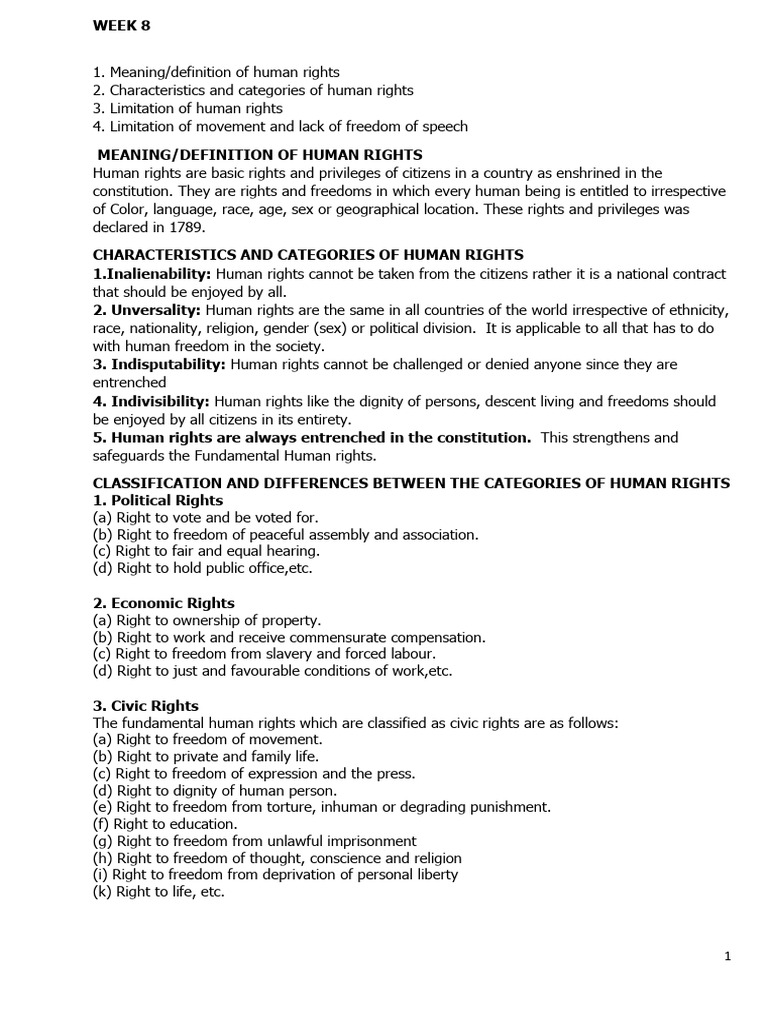 Week 8 Human Right | PDF | Human Rights | Defamation