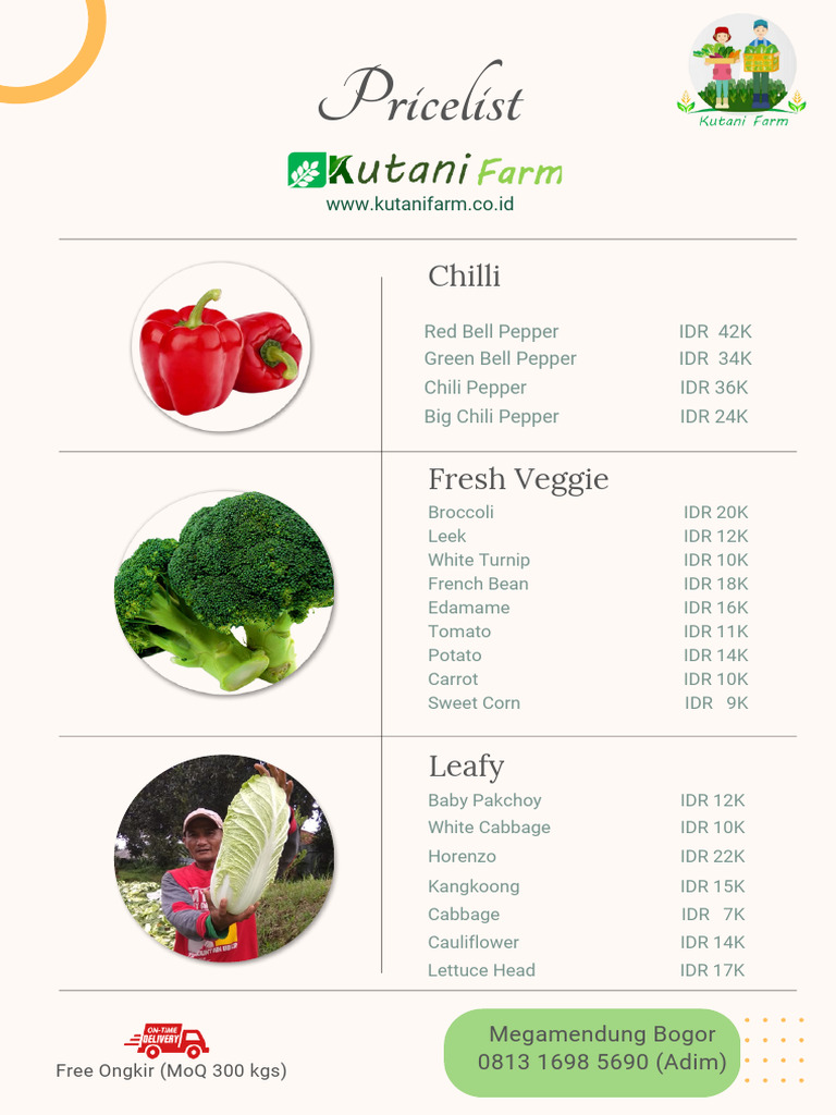 Pricelist Premium Vegetables | PDF | Vegetables | Asian Cuisine