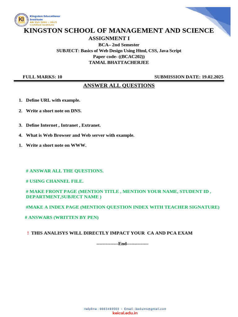 Assignment Web Design 17.02.2025 | PDF