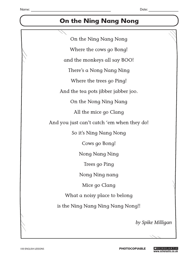 On The Ning Nang Nong | PDF