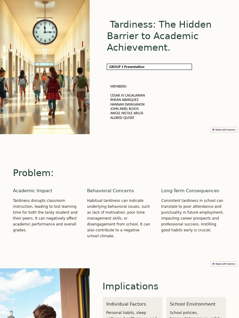 Understanding Student Tardiness A Research Proposal | PDF | Behavioural ...