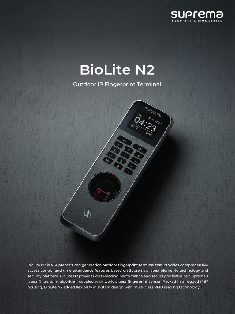 BioLite N2 Fingerprint Reader Specs | PDF | Computing | Computer ...