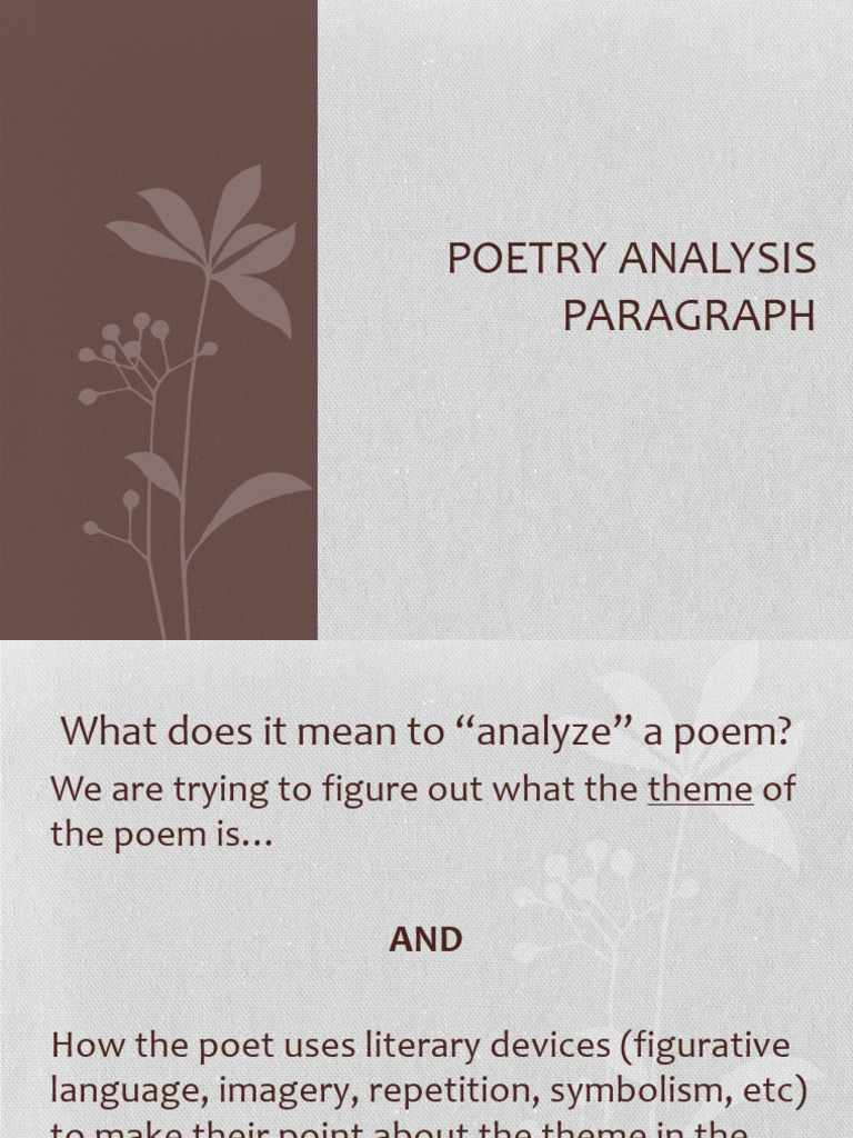 Analyzing Poetry: Literary Devices Guide | PDF | Poetry