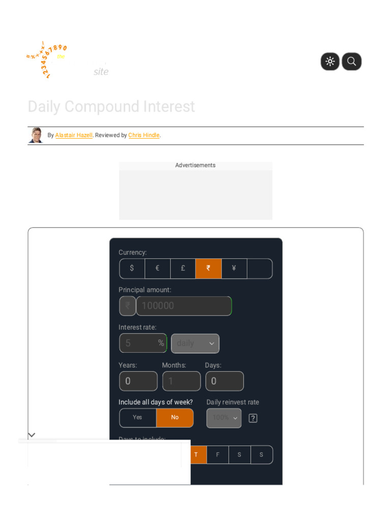 Daily Compound Interest Calculator | PDF | Interest | Compound Interest