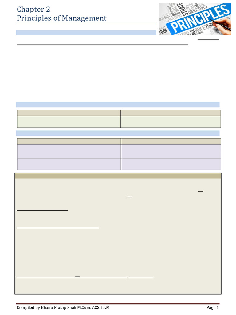 Chapter 2 Principles of Management | PDF | Business
