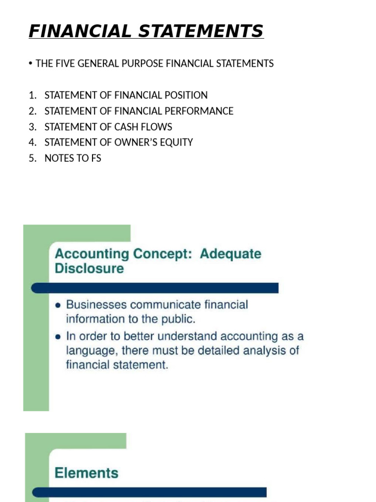 Financial Statements 1 | PDF