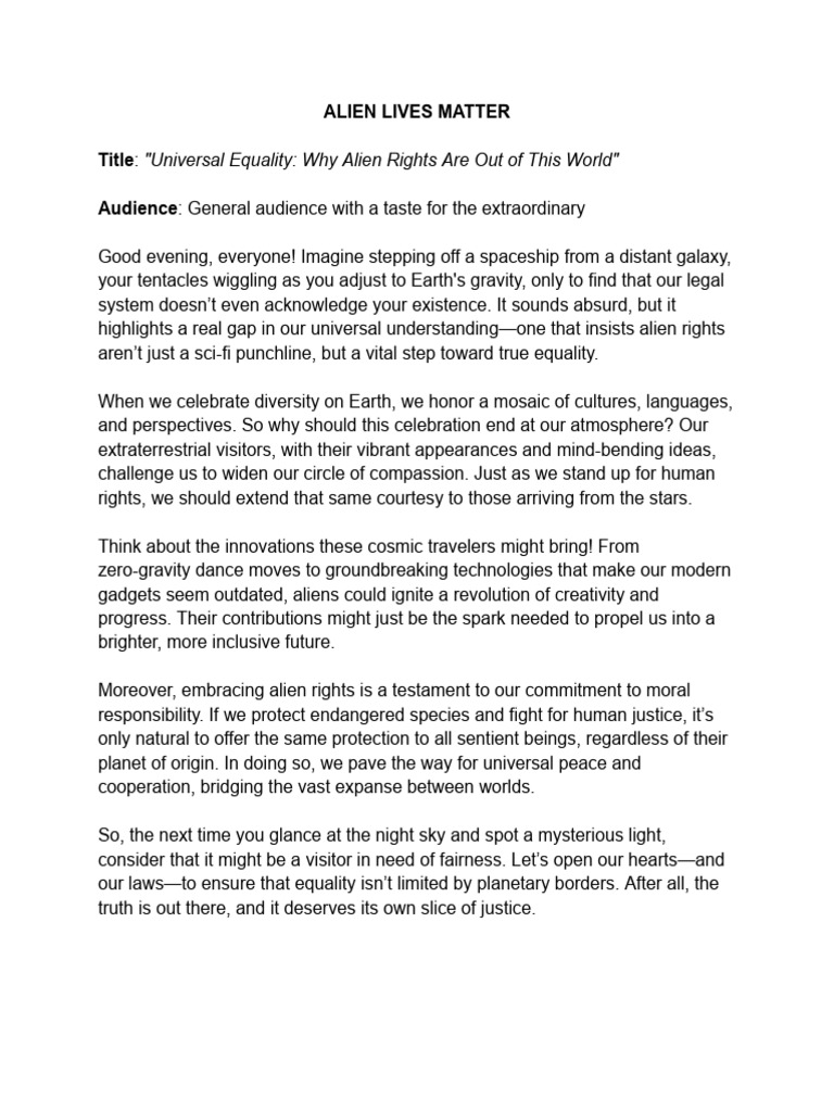 Alien Rights: A Call for Equality | PDF
