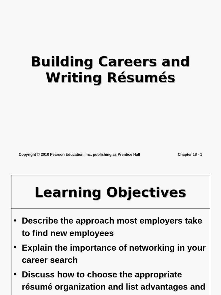 BC-CH 18 Building Careers and Writing Résumés (2010) | PDF | Résumé ...