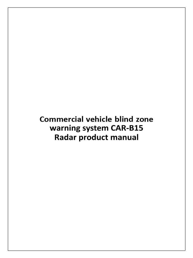 Microbrain CAR-B15 Truck Reverse Sensor Alarm System (Operation Manual) | PDF | Radar | Bluetooth
