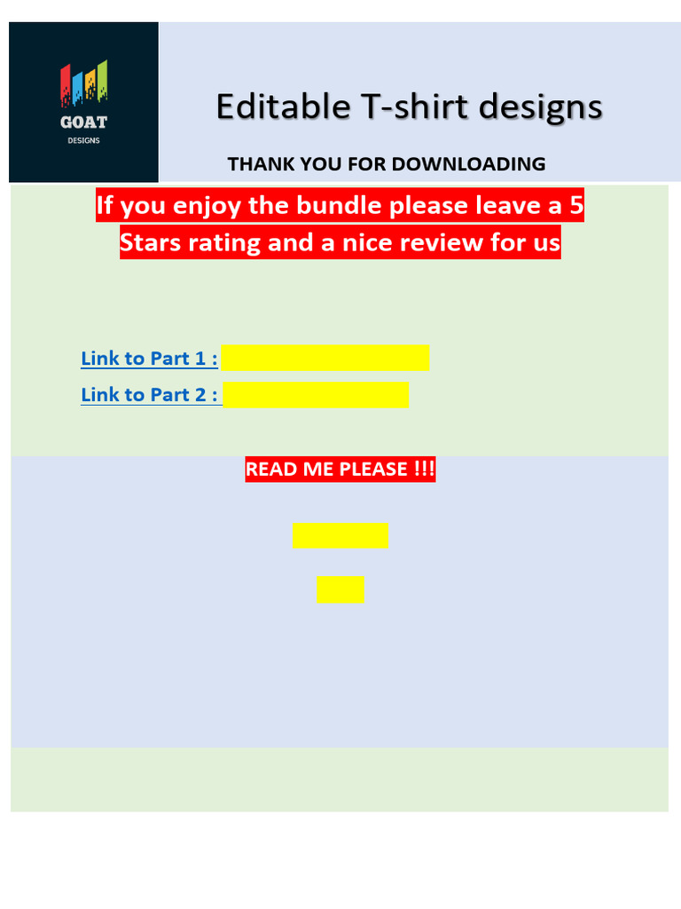 Editable T-Shirt Designs | PDF
