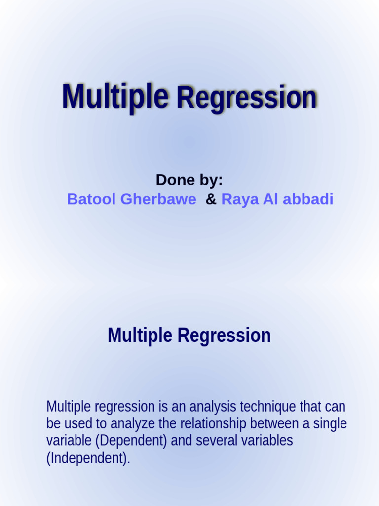 Understanding Multiple Regression Analysis | PDF | Errors And Residuals | Multicollinearity