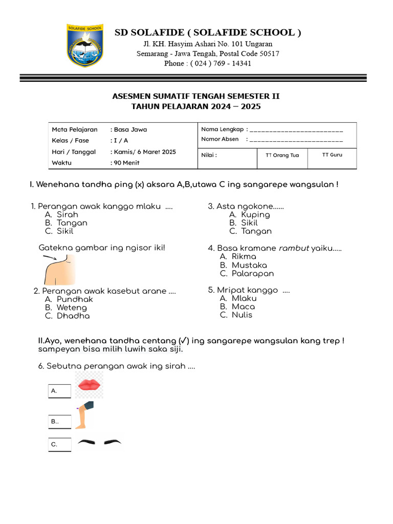 ASTS 2 Basa Jawa Kelas 1 | PDF