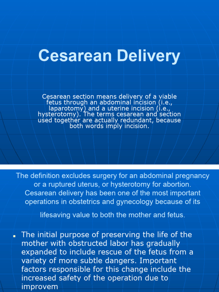 Understanding Cesarean Delivery Indications | PDF | Childbirth ...