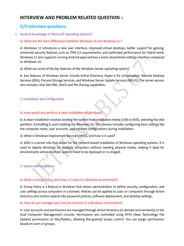 Interview and Problem Related Question | PDF | Microsoft Outlook | Bios