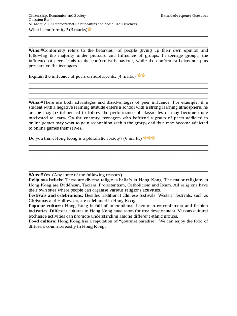 Module 1.2 Extended-Response Questions - R - (3Q) - T | PDF ...