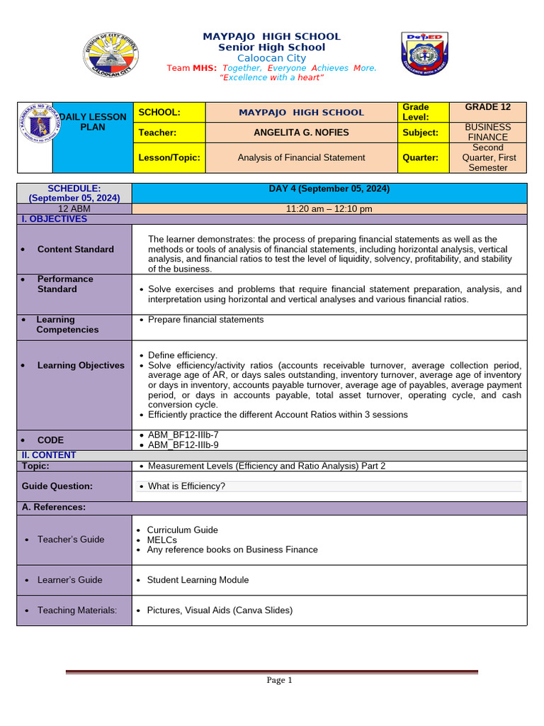 Bf Quarter 2 Week 9 Lp Day 2 | PDF | Inventory | Revenue
