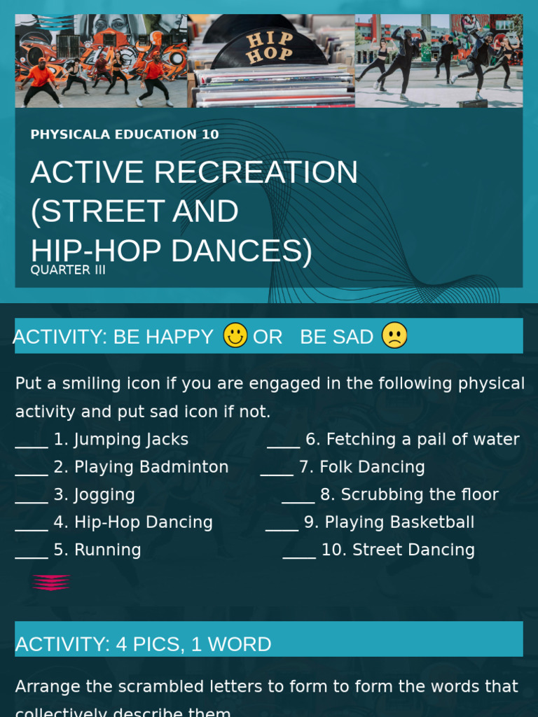3.pe-Street & Hiphop Dance | PDF | Hip Hop Music | Performing Arts